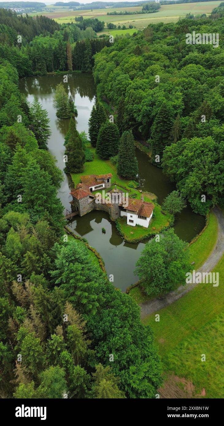 drone photo Turelbaach castle Luxembourg europe Stock Photo - Alamy