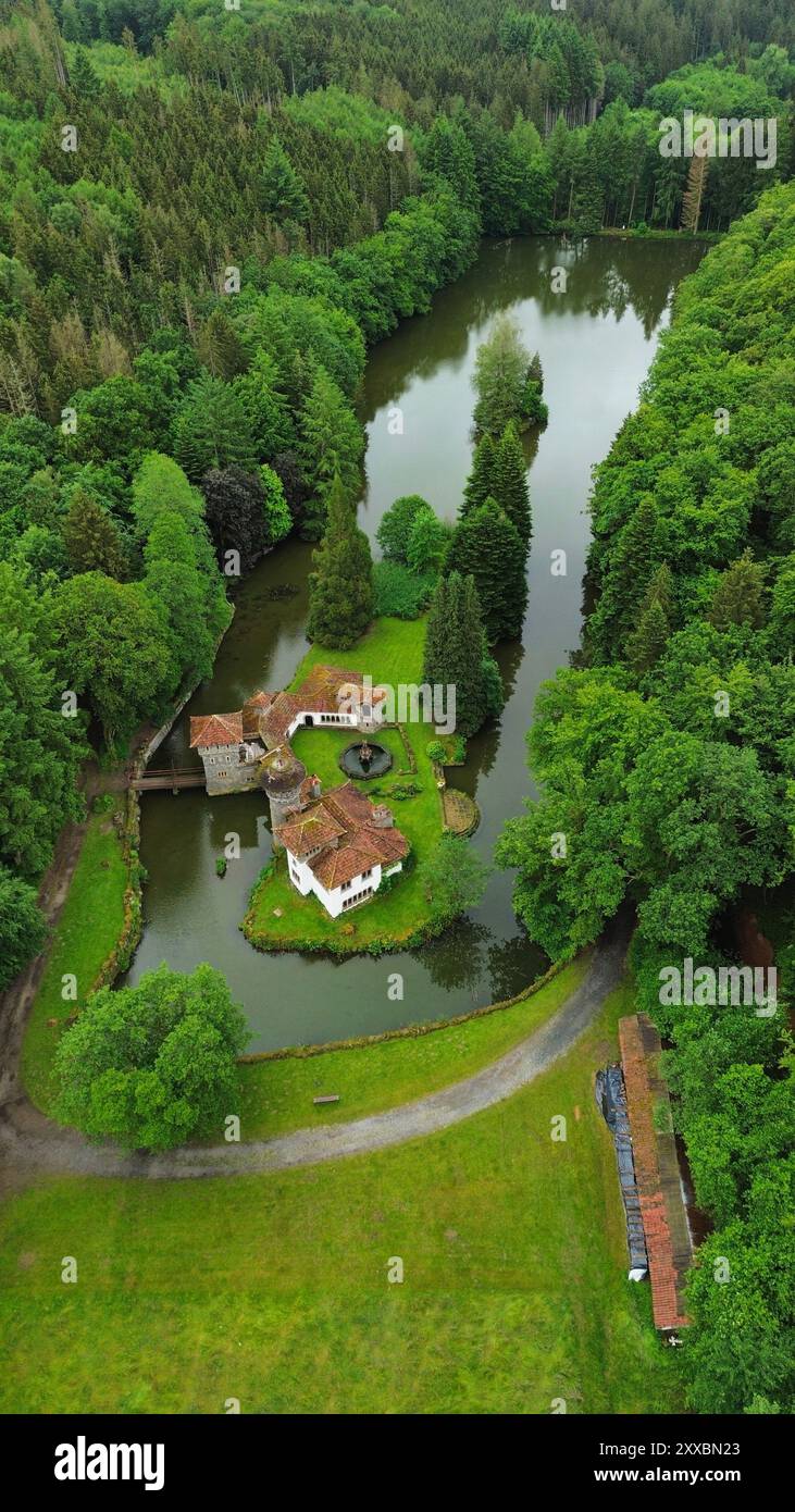 drone photo Turelbaach castle Luxembourg europe Stock Photo - Alamy