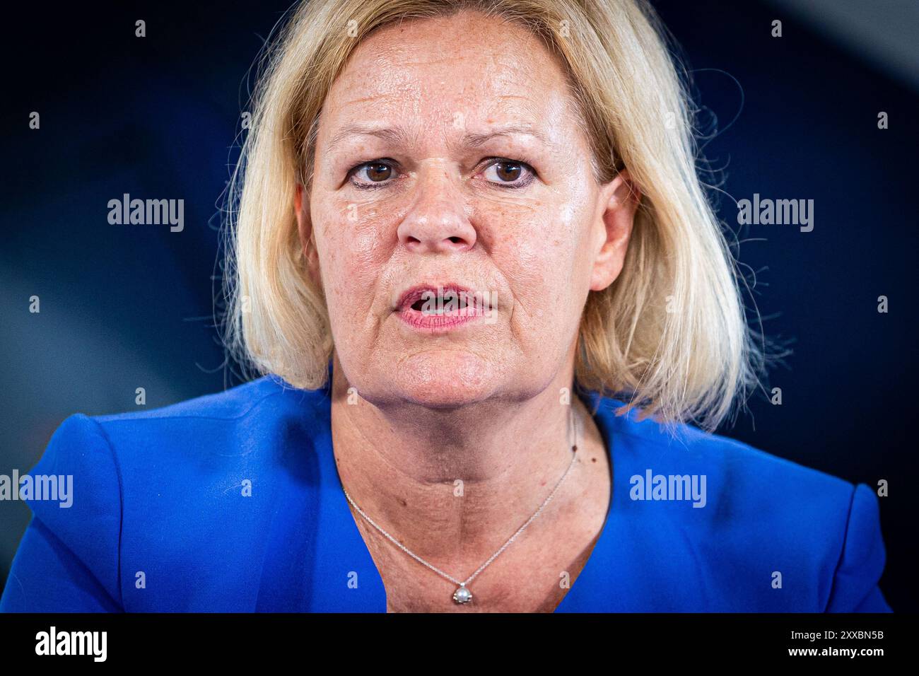 Gifhorn, Germany. 23rd Aug, 2024. Nancy Faeser (SPD), Federal Minister ...