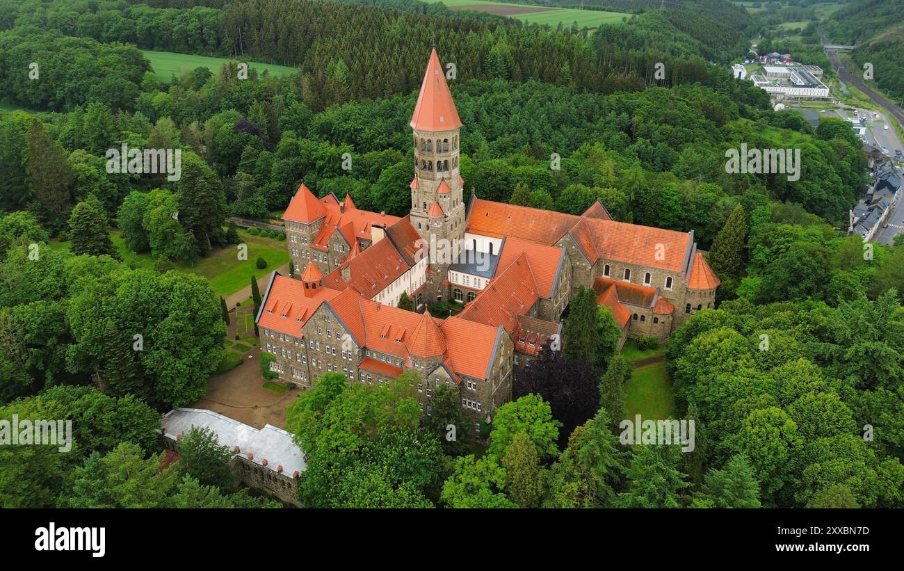 drone photo Clervaux abbey Luxembourg europe Stock Photo - Alamy