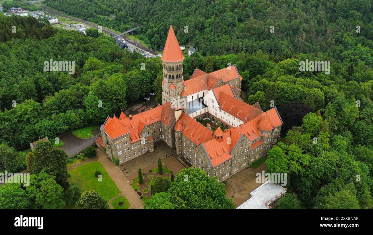 drone photo Clervaux abbey Luxembourg europe Stock Photo - Alamy