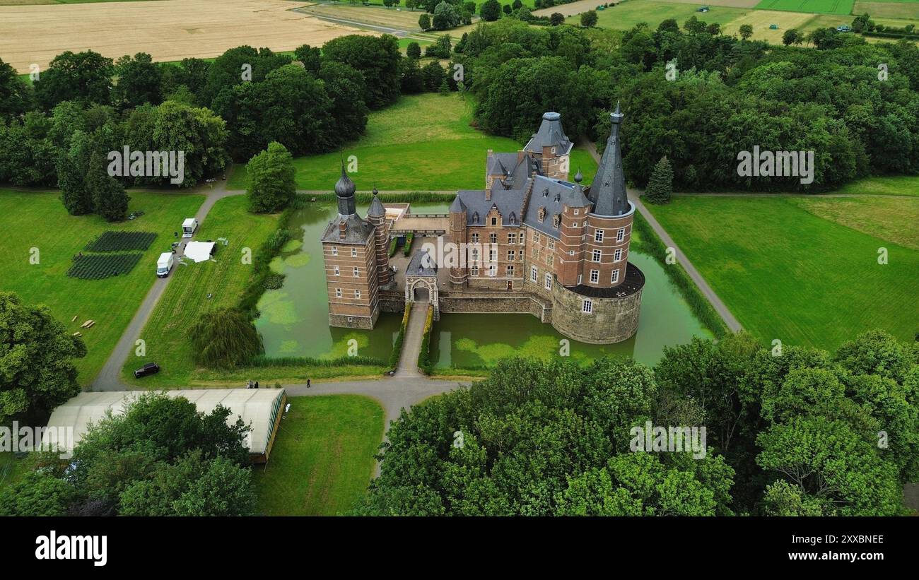 drone photo Merode Castle Germany Europe Stock Photo - Alamy