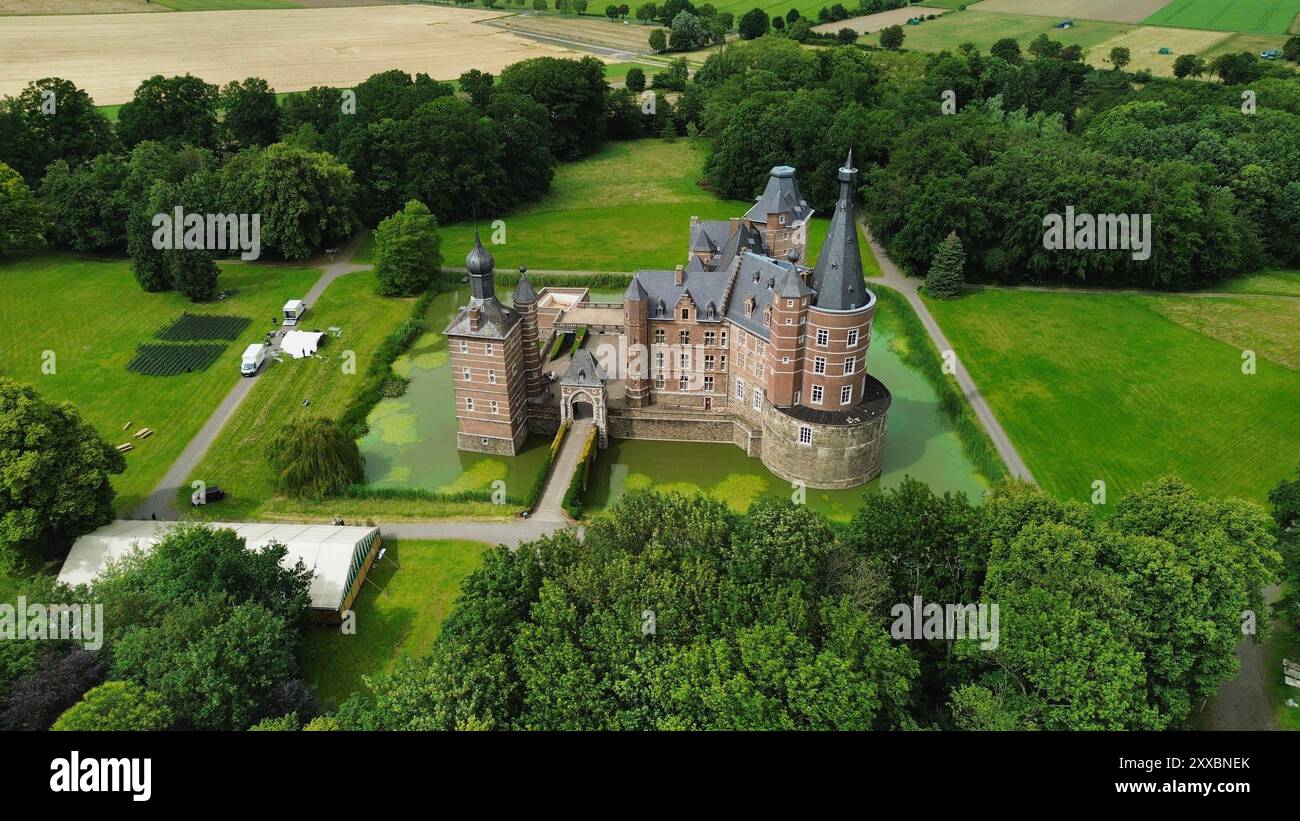 drone photo Merode Castle Germany Europe Stock Photo - Alamy