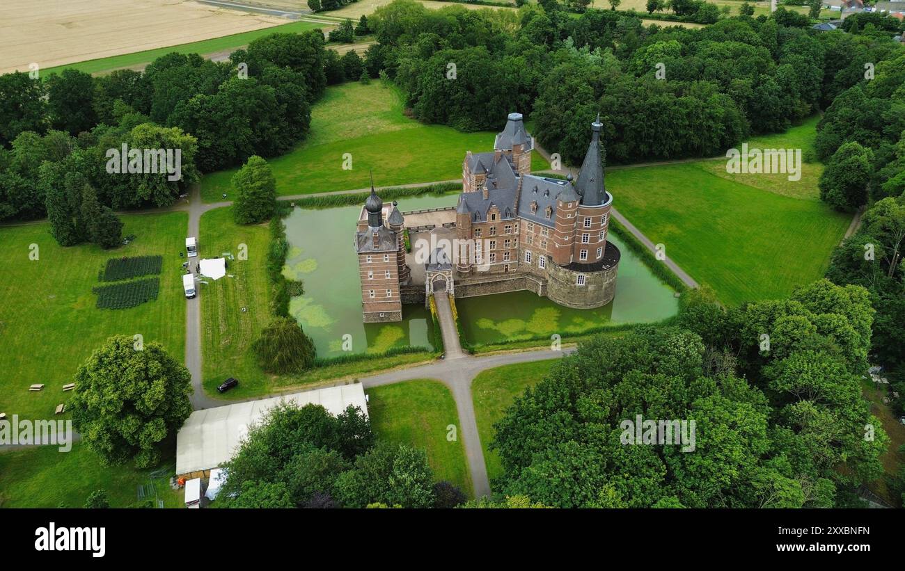 drone photo Merode Castle Germany Europe Stock Photo - Alamy