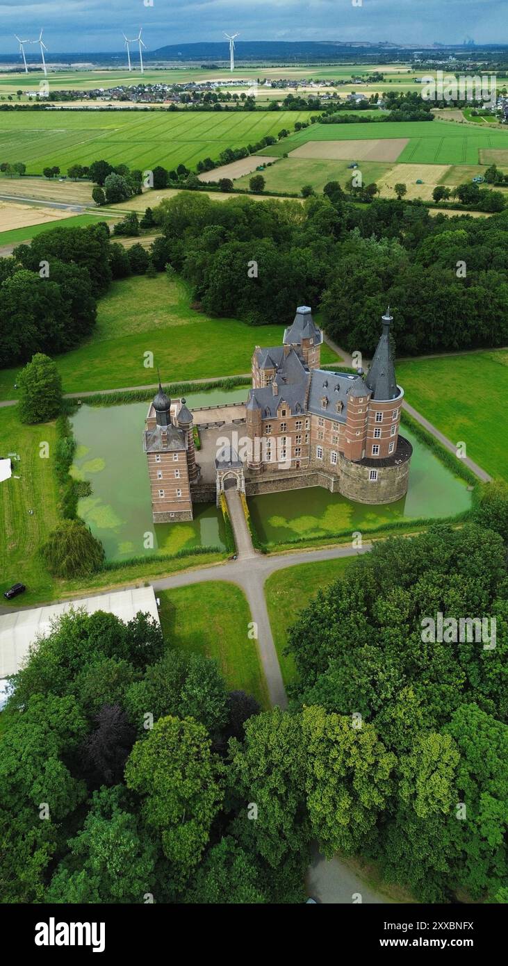 drone photo Merode Castle Germany Europe Stock Photo - Alamy