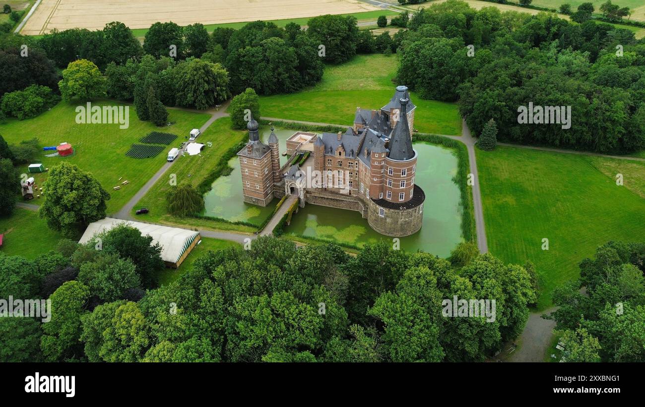 drone photo Merode Castle Germany Europe Stock Photo - Alamy