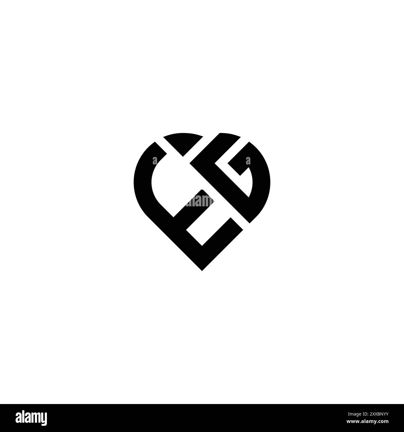 Letter e heart logo hi-res stock photography and images - Alamy