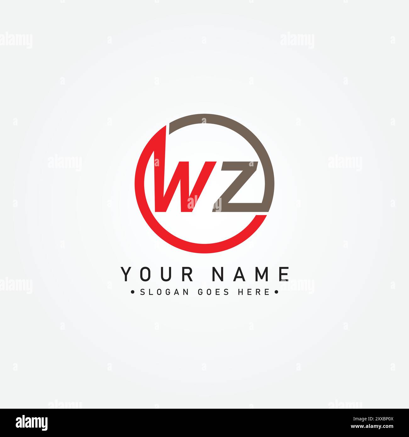 Abstract Letter WZ Logo - Initial Monogram Template for Alphabet W and ...