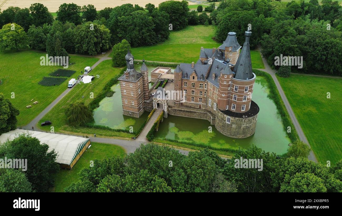 drone photo Merode Castle Germany Europe Stock Photo - Alamy