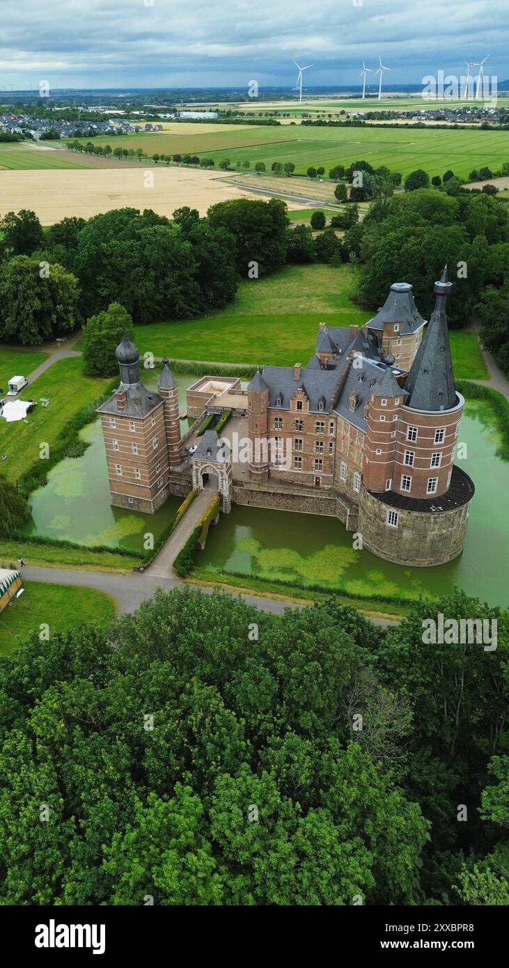 drone photo Merode Castle Germany Europe Stock Photo - Alamy