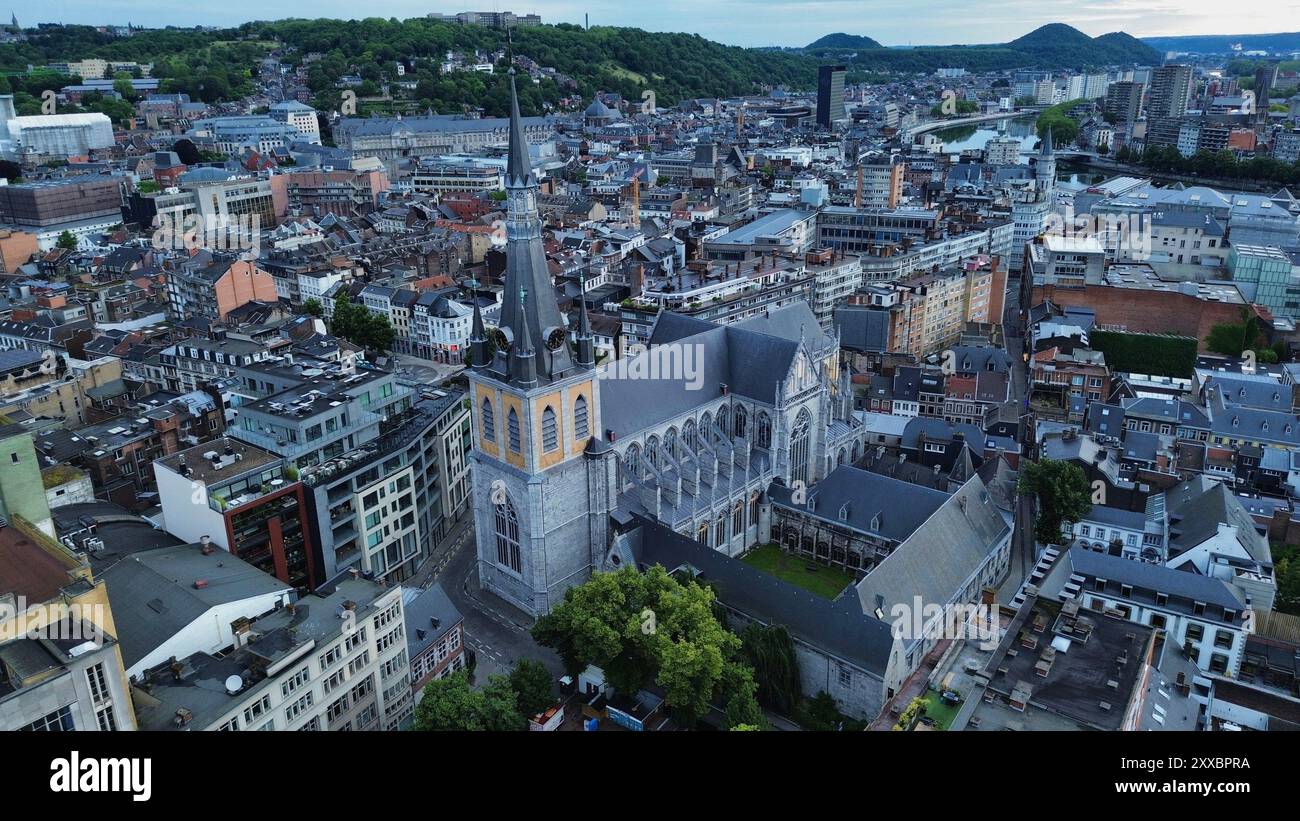 drone photo Liège Cathedral Belgium europe Stock Photo - Alamy