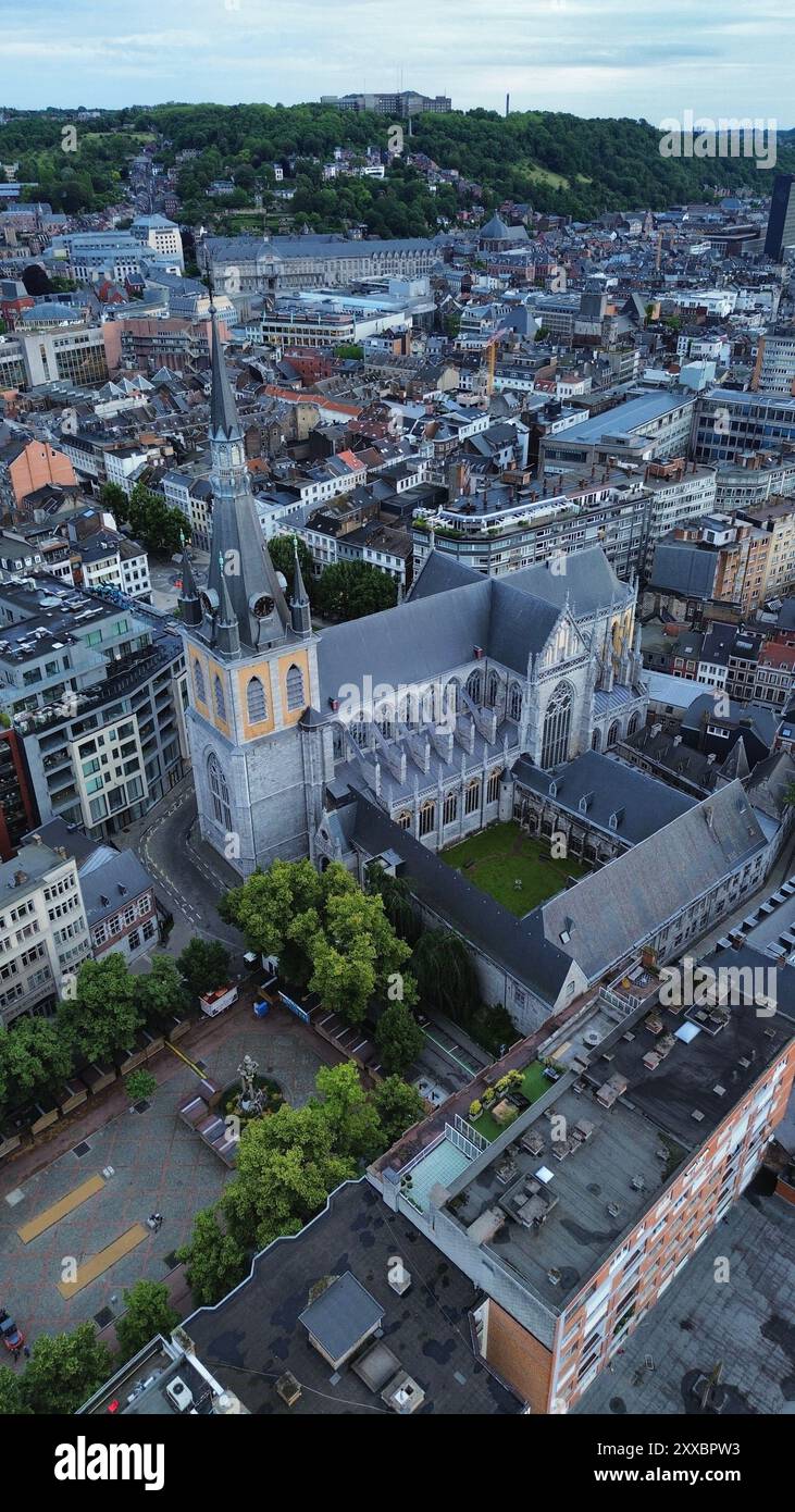 drone photo Liège Cathedral Belgium europe Stock Photo - Alamy