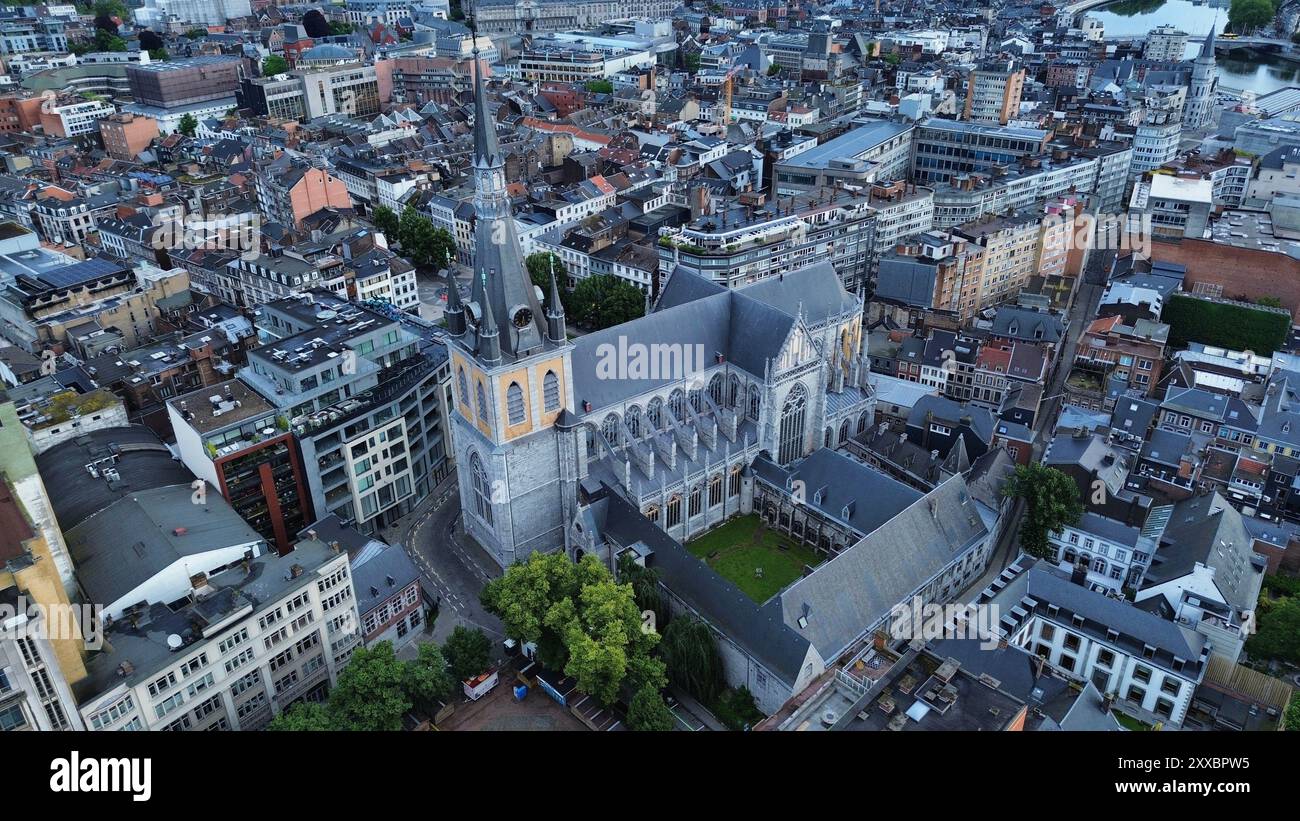 drone photo Liège Cathedral Belgium europe Stock Photo - Alamy