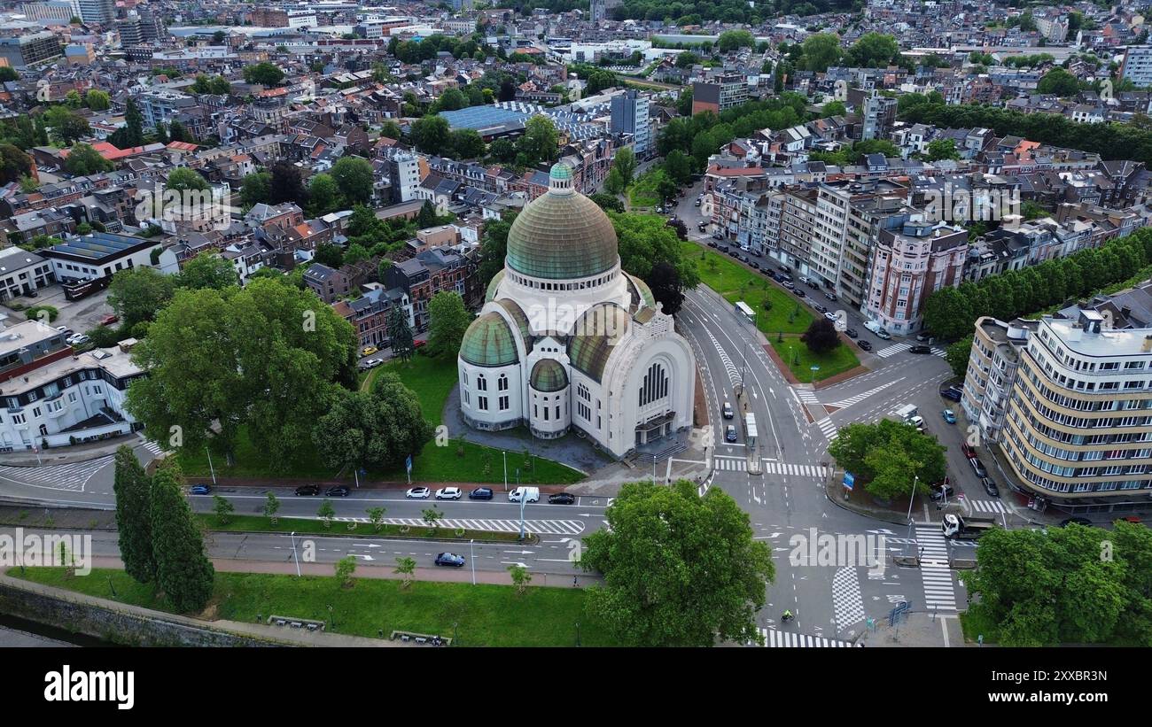 drone photo Saint Vincent church Liège Belgium europe Stock Photo - Alamy