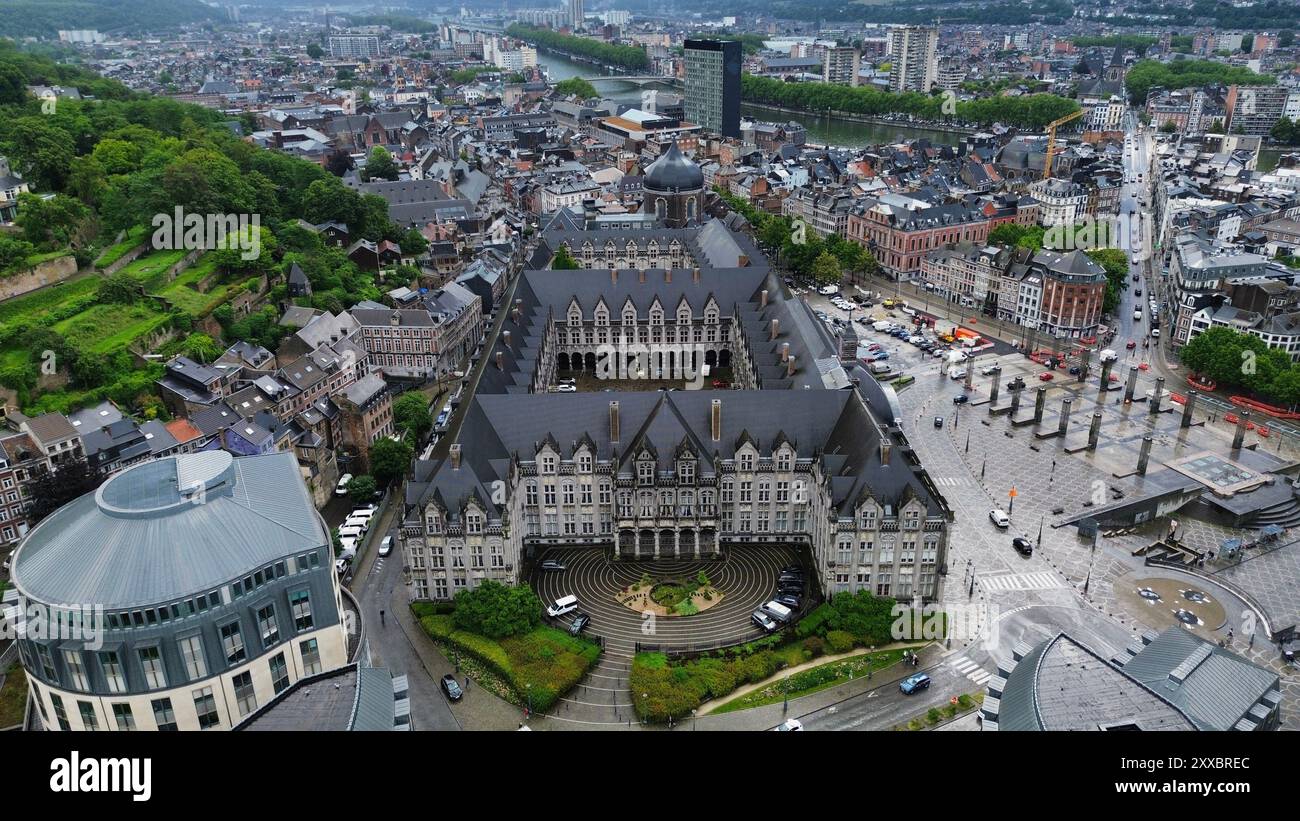 drone photo Palace of the Prince-Bishops Liège Belgium europe Stock ...