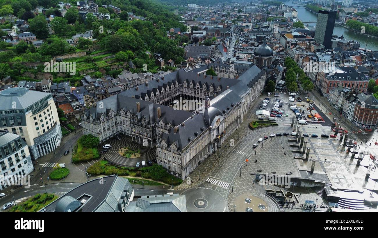 drone photo Palace of the Prince-Bishops Liège Belgium europe Stock ...