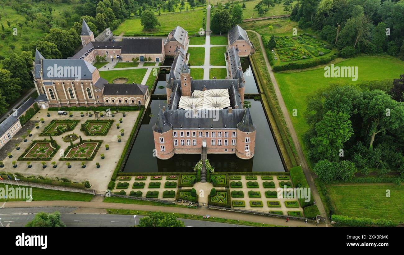 drone photo Alden Biesen castle Belgium europe Stock Photo - Alamy
