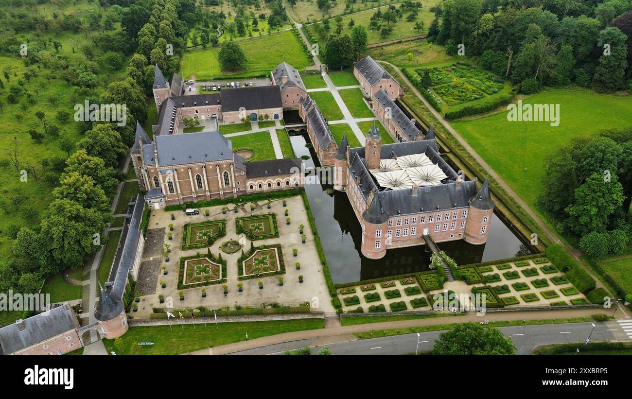 drone photo Alden Biesen castle Belgium europe Stock Photo - Alamy
