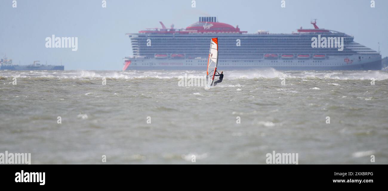 Beachlands, Hayling Island. 23rd August 2024. Strong winds for the ...