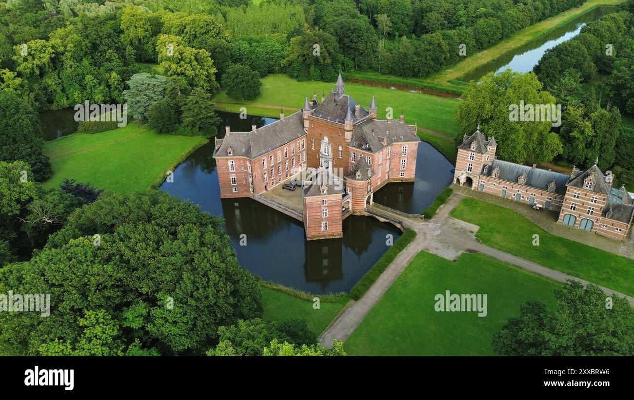 drone photo Merode castle belgium europe Stock Photo - Alamy