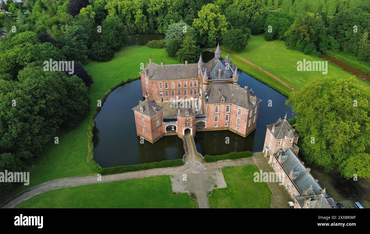drone photo Merode castle Belgium europe Stock Photo - Alamy