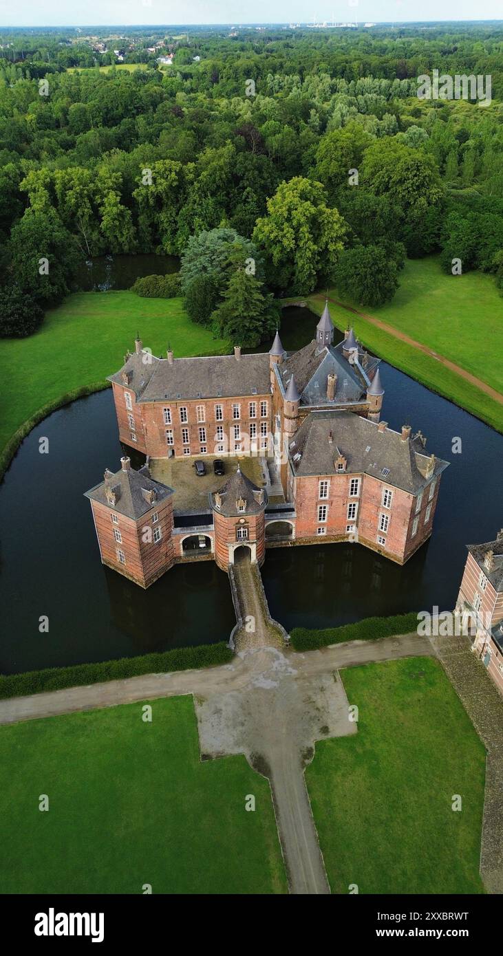 drone photo Merode castle Belgium europe Stock Photo - Alamy