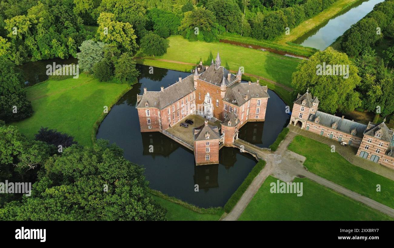 drone photo Merode castle belgium europe Stock Photo - Alamy