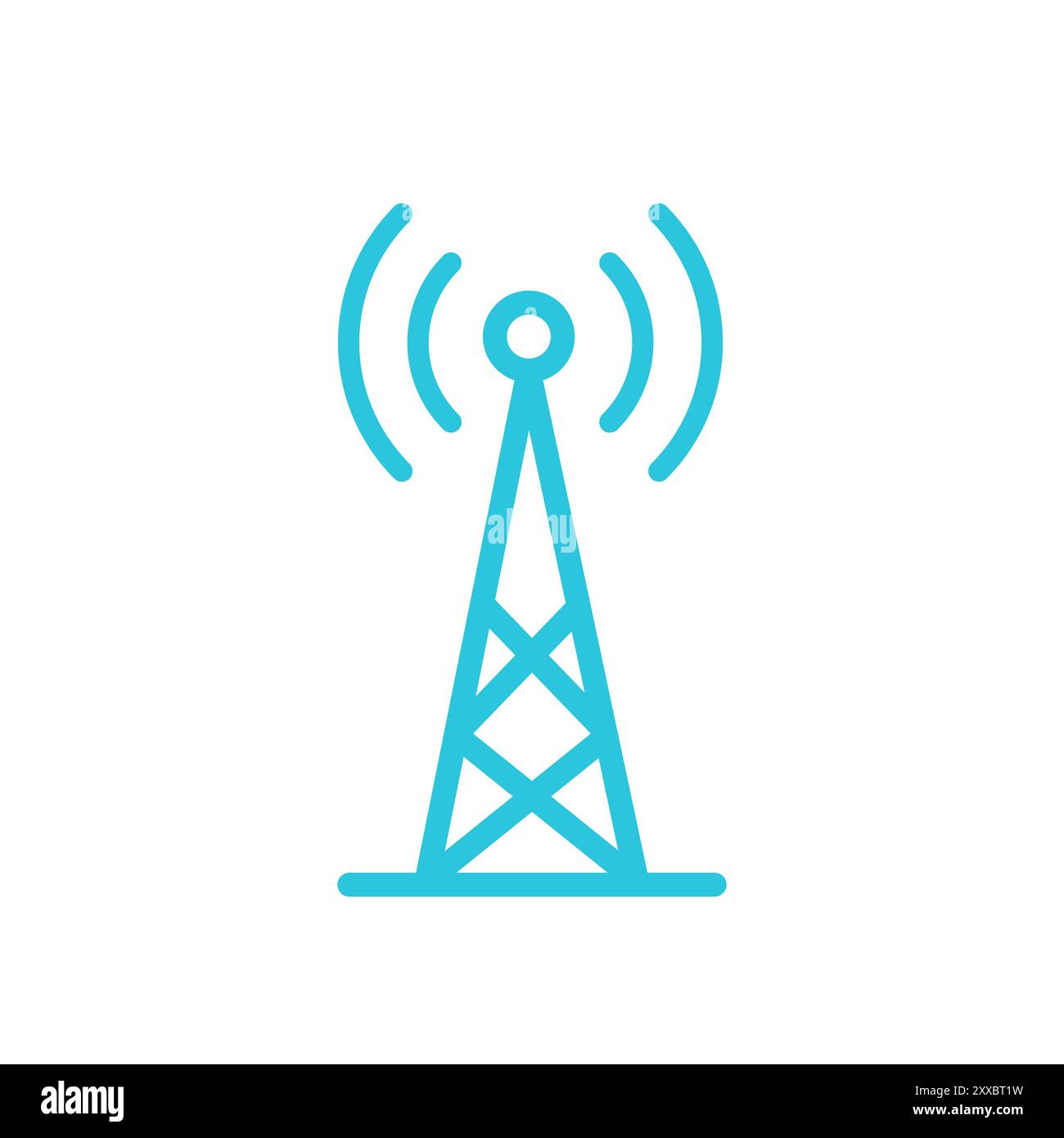 Signals tower. Isolated on white background. From blue icon set Stock ...