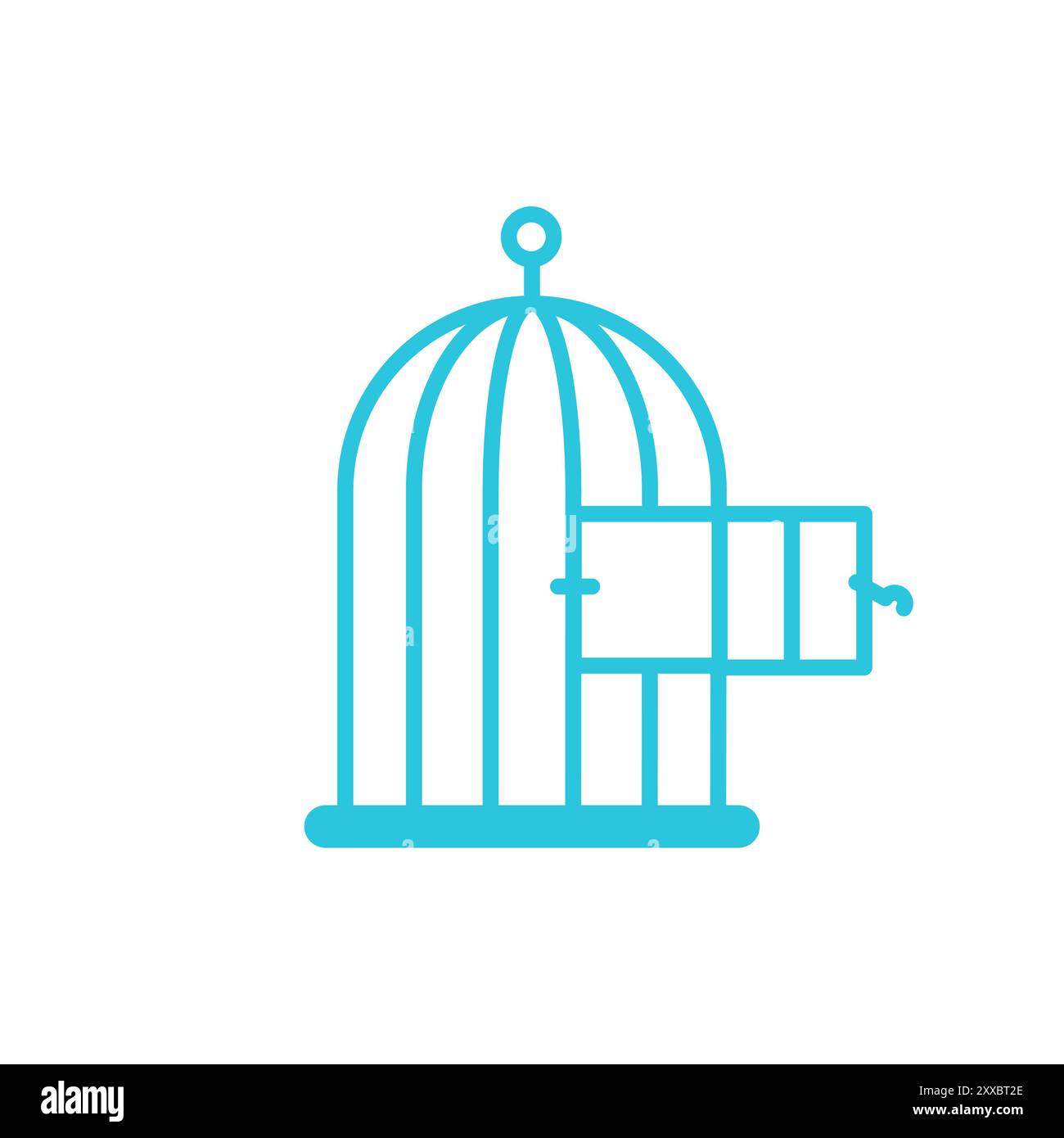 Cage with open door icon. Bird cage. Isolated on white background. From ...
