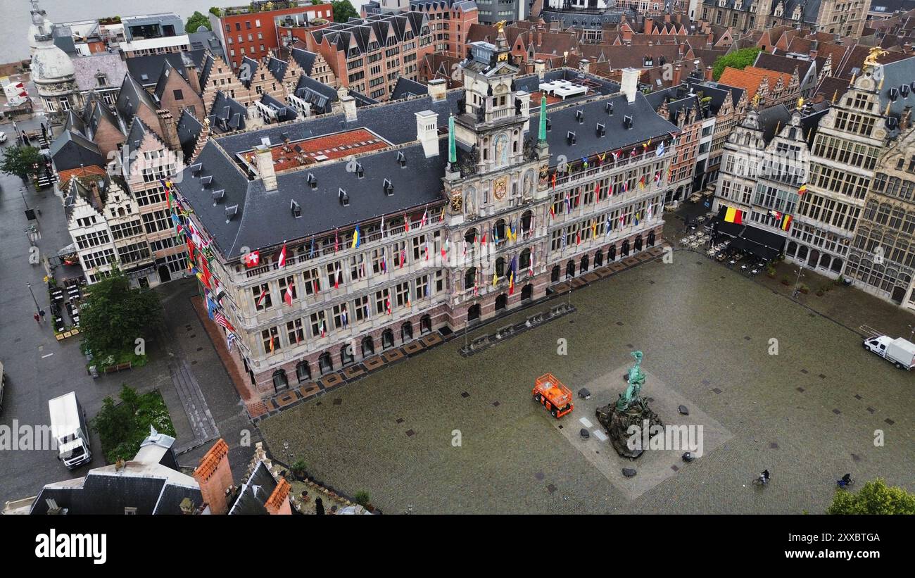 Drone photo antwerp city hall hi-res stock photography and images - Alamy