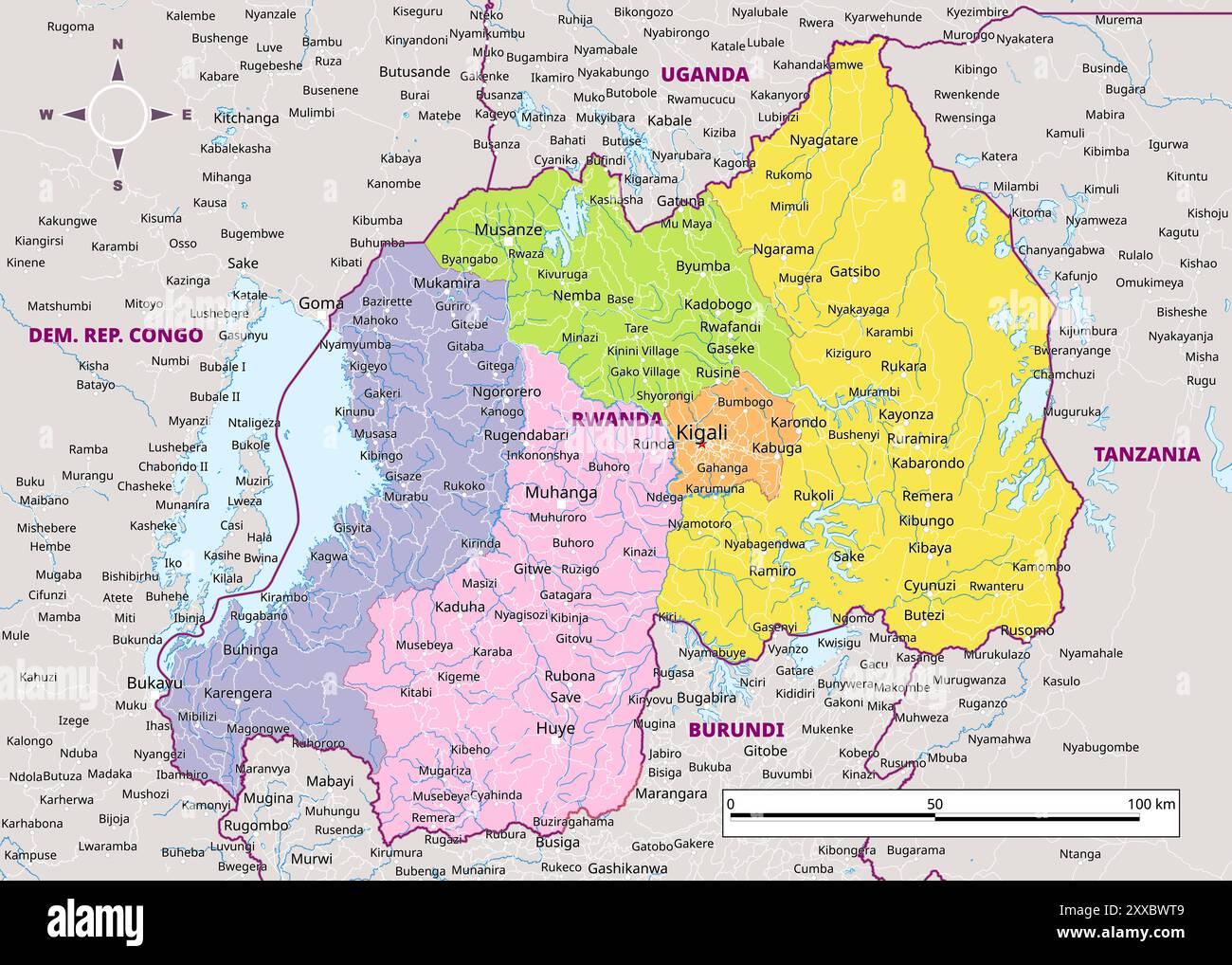 Detailed Political Map Of Serbia Stock Vector Image Art Alamy