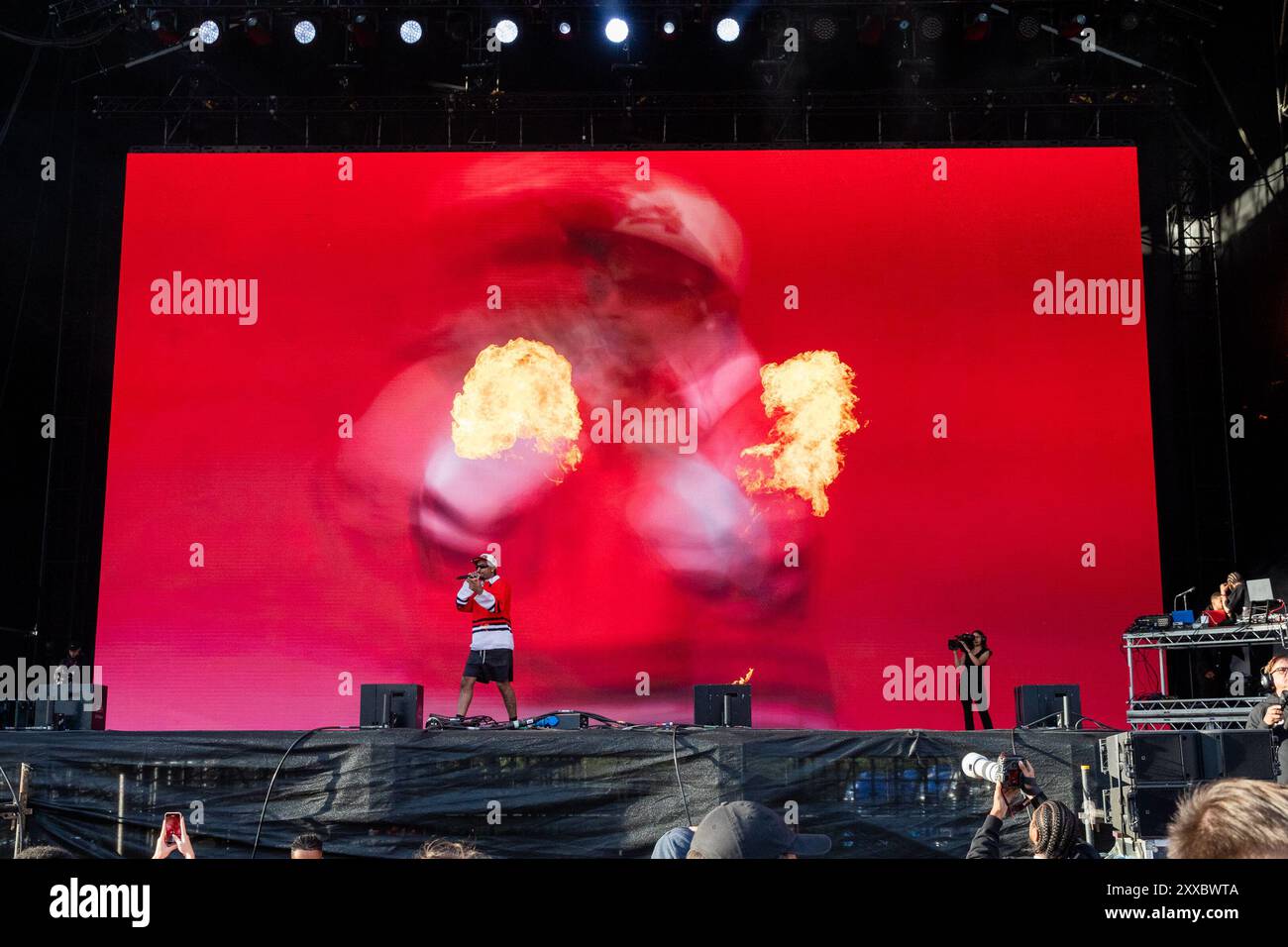 Leeds, England, 23rd August, 2024. 21 Savage playing the Main Stage at ...