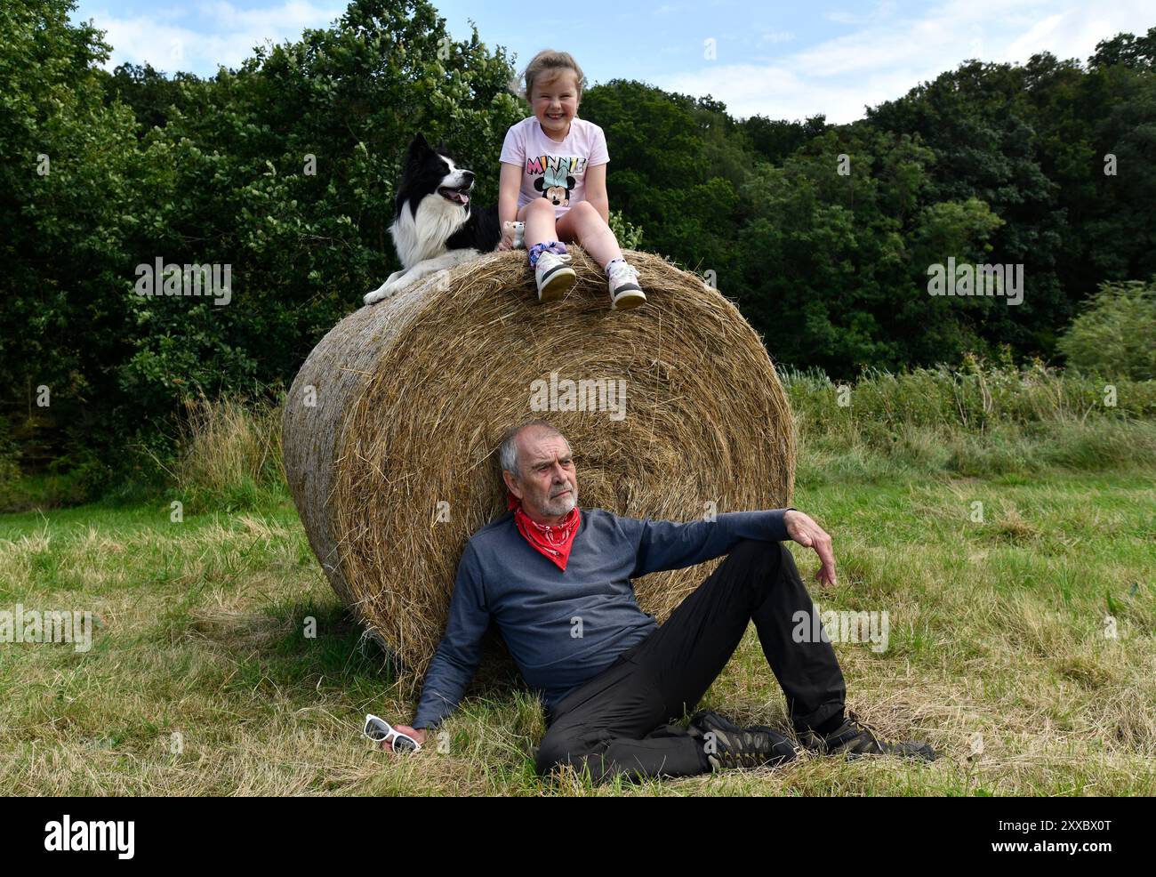 Family fun on the farm Shropshire, England, Britain, Uk Stock Photo - Alamy