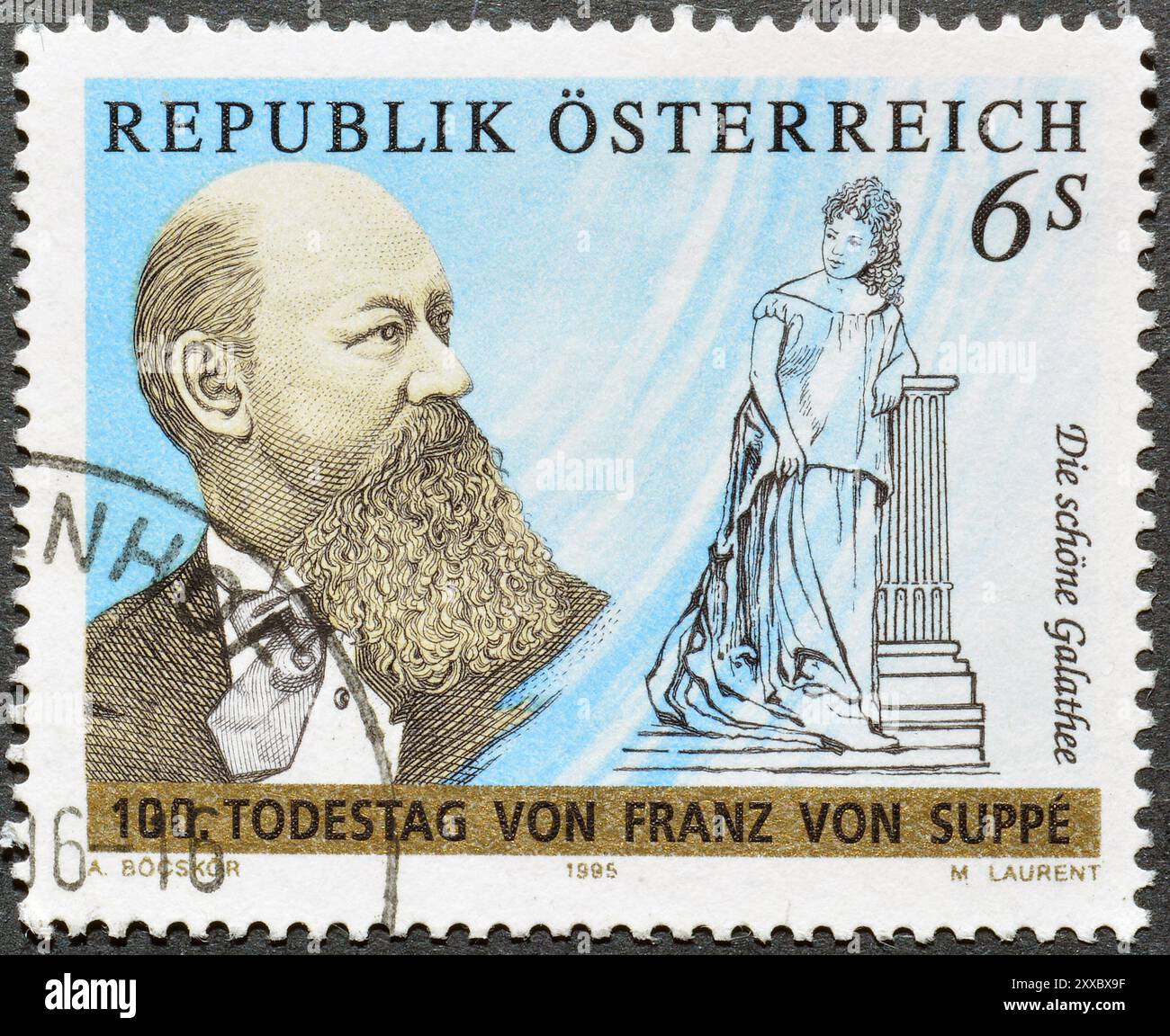 Cancelled postage stamp printed by Austria, that shows portrait of ...