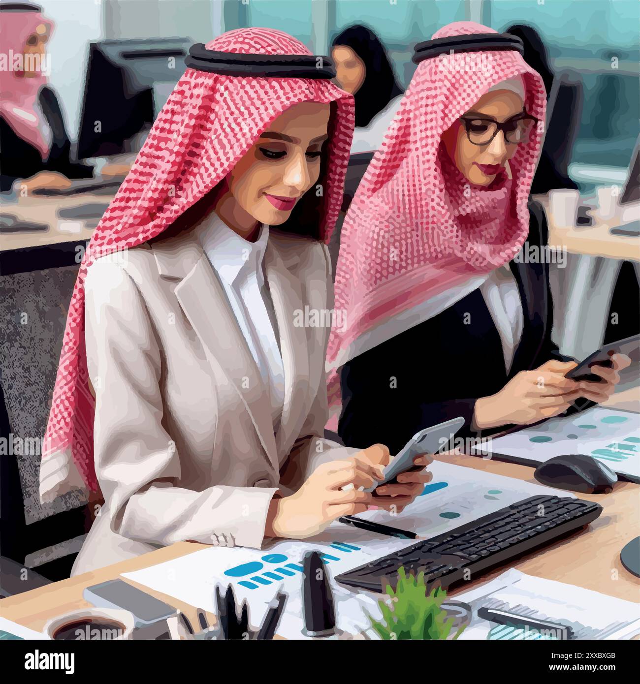 The Rise of Saudi Female Executives Stock Vector Image & Art - Alamy