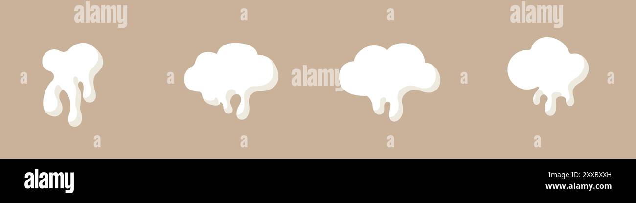 Template foam vector icon set. Foam shape vector. Different types of ...