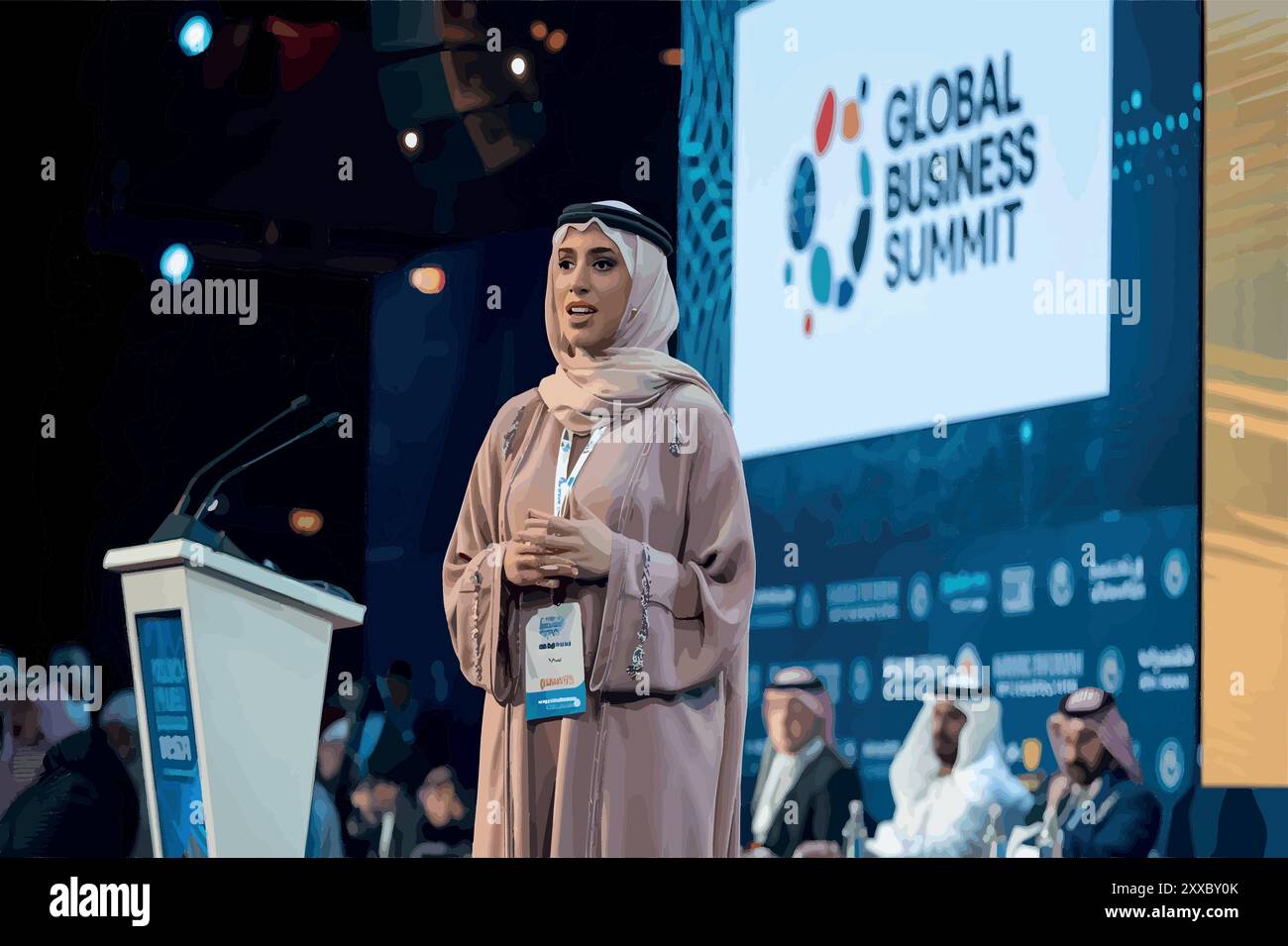 Saudi Businesswoman in a Global Business Summit Stock Vector Image ...