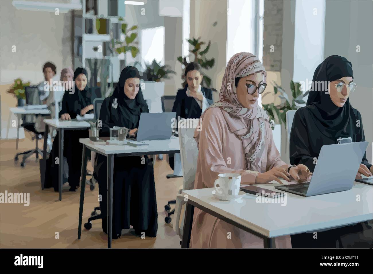 Saudi Business People Building Global Partnerships Stock Vector Image ...