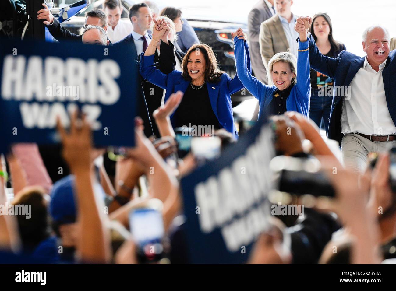 Democratic presidential nominee Vice President Kamala Harris, second ...