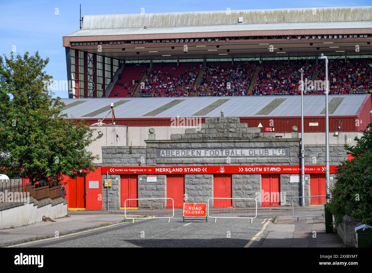 Pittodrie Stadium the home of Aberdeen Football Club on matchday ...