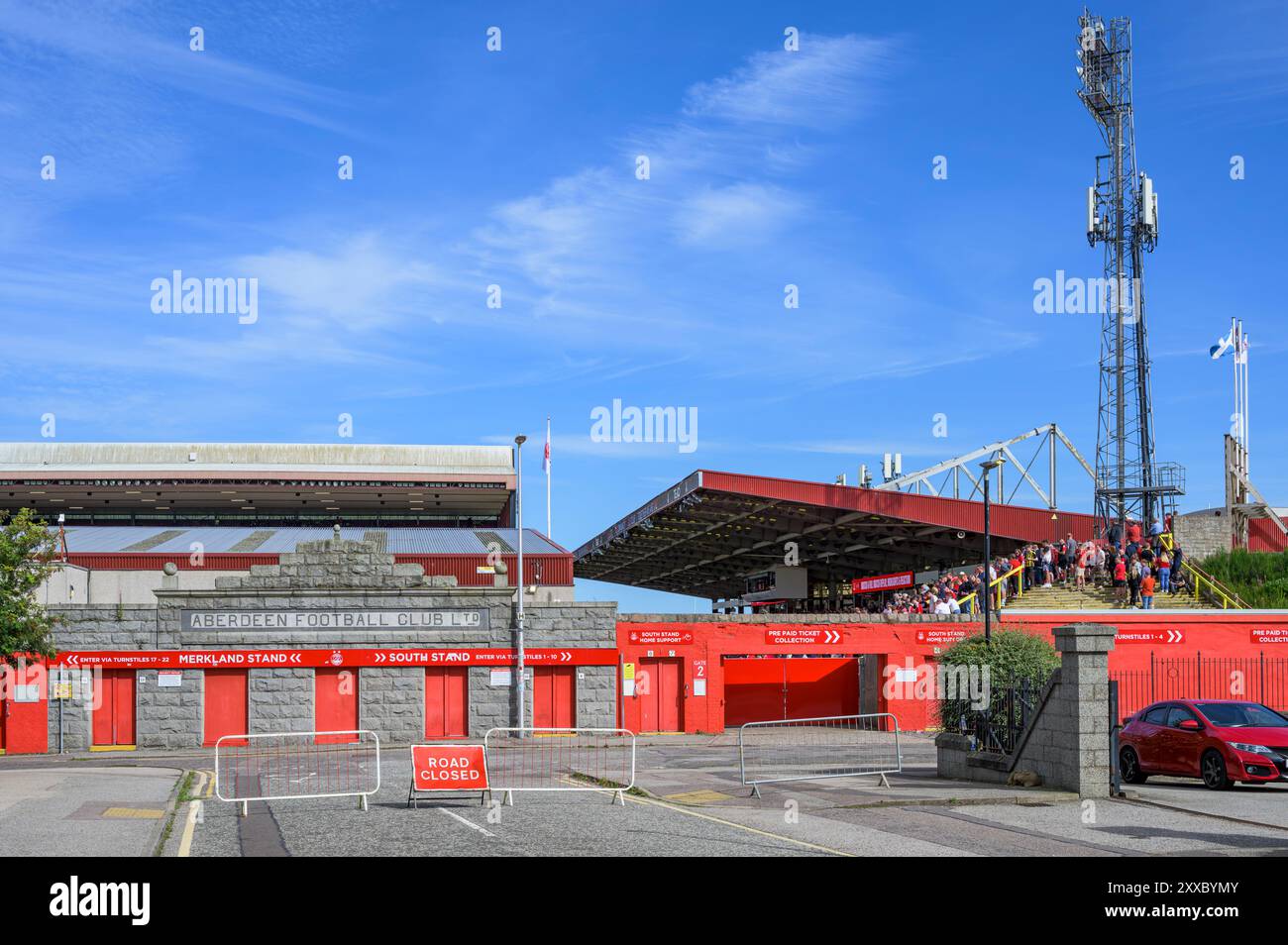 Pittodrie Stadium the home of Aberdeen Football Club on matchday ...