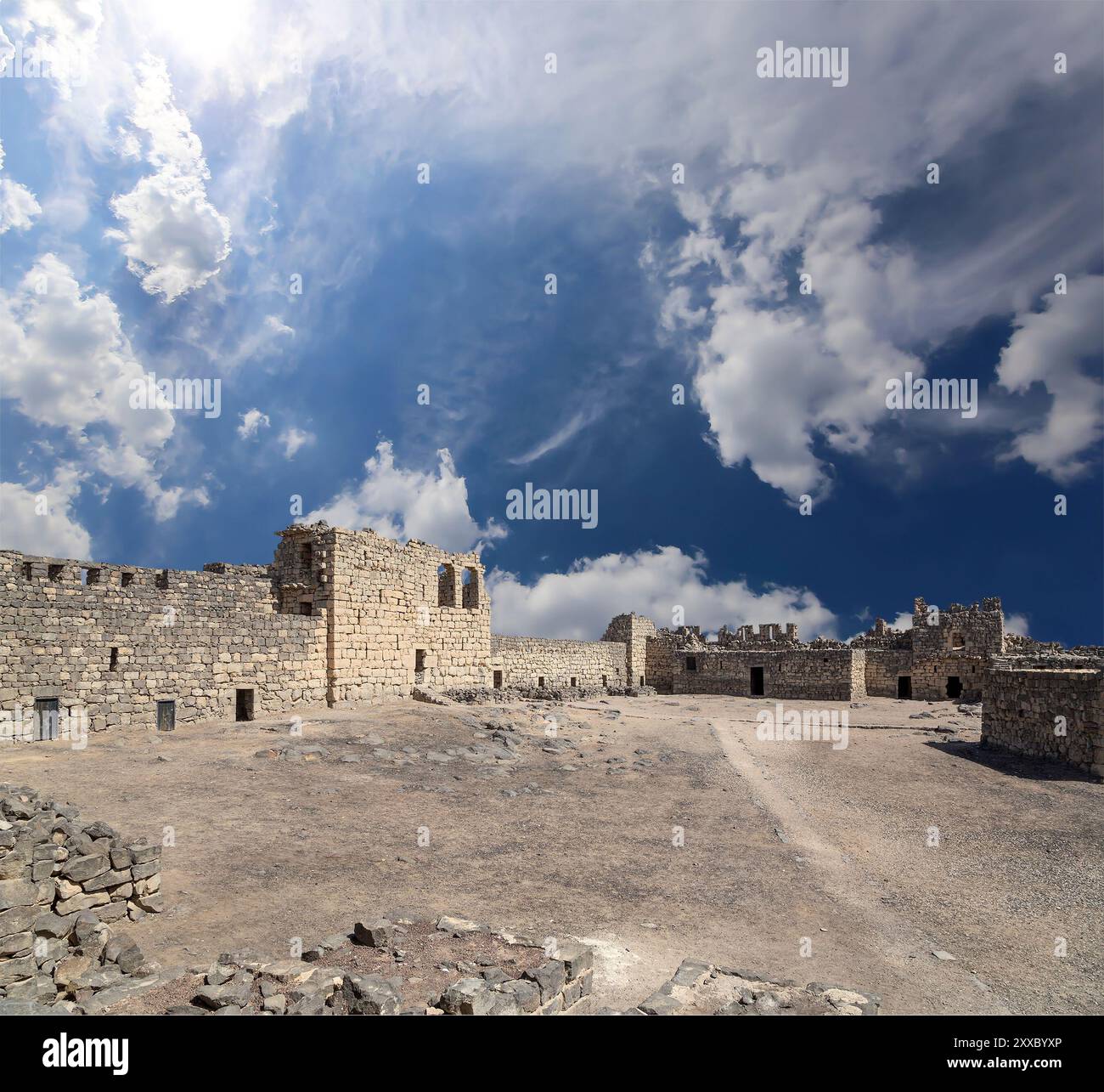Ruins of Azraq Castle (Qasr al-Azraq) is a crusader castle (300AD ...