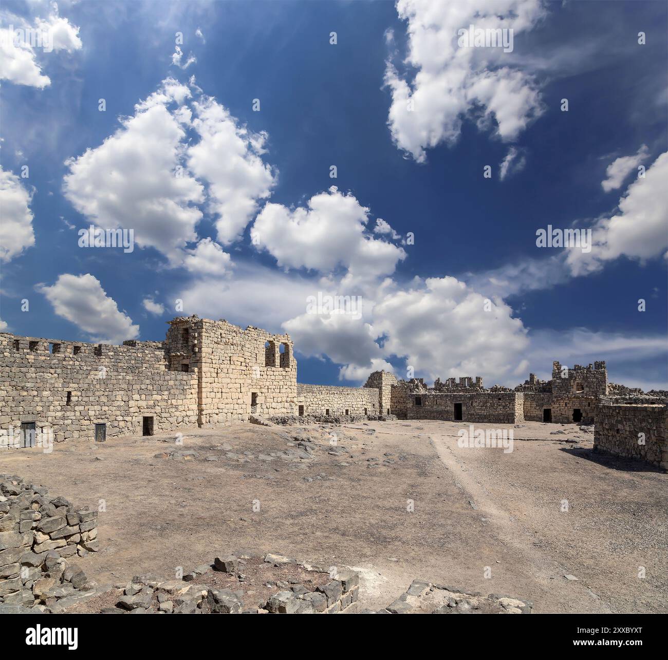 Ruins of Azraq Castle (Qasr al-Azraq) is a crusader castle (300AD ...