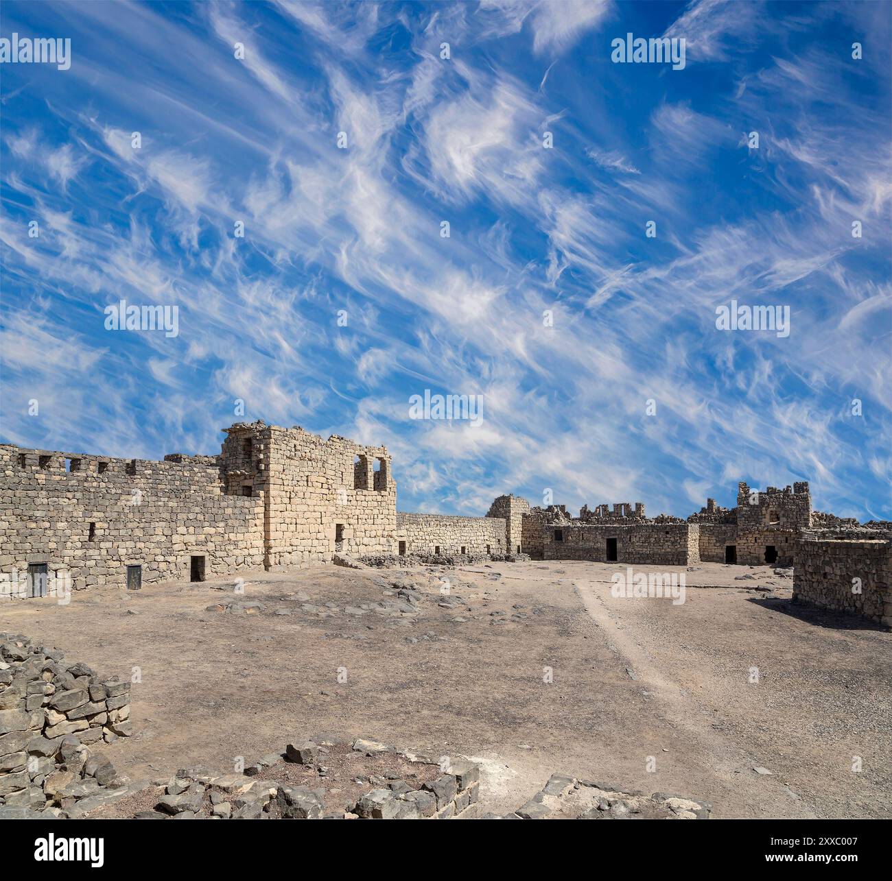 Ruins of Azraq Castle (Qasr al-Azraq) is a crusader castle (300AD ...