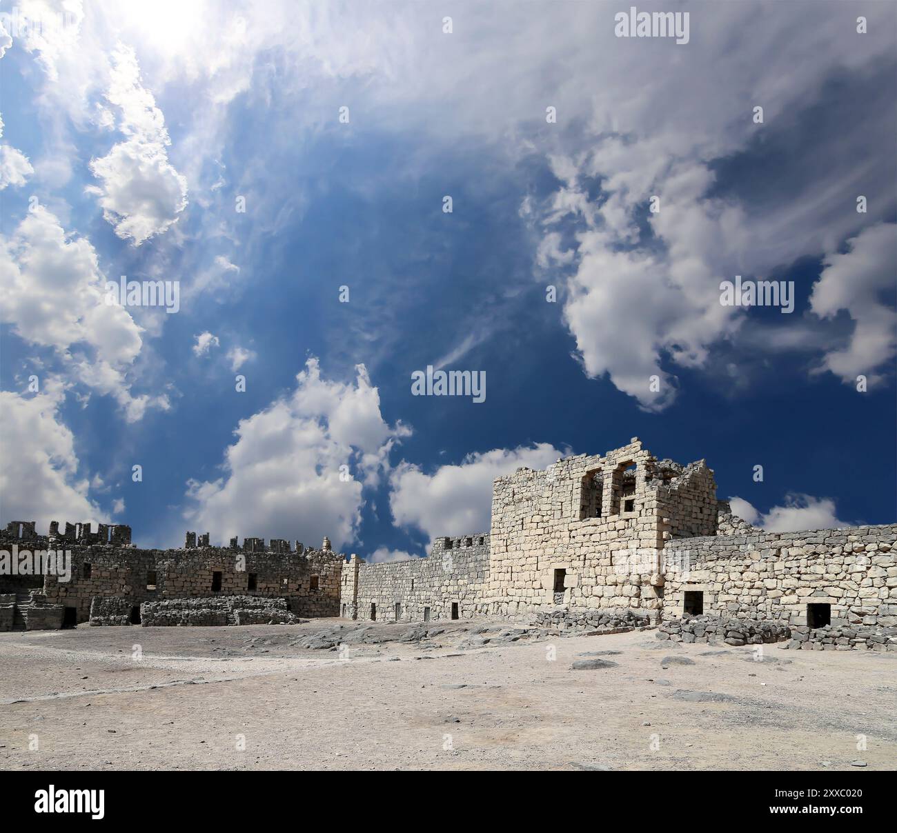 Ruins of Azraq Castle (Qasr al-Azraq) is a crusader castle (300AD ...