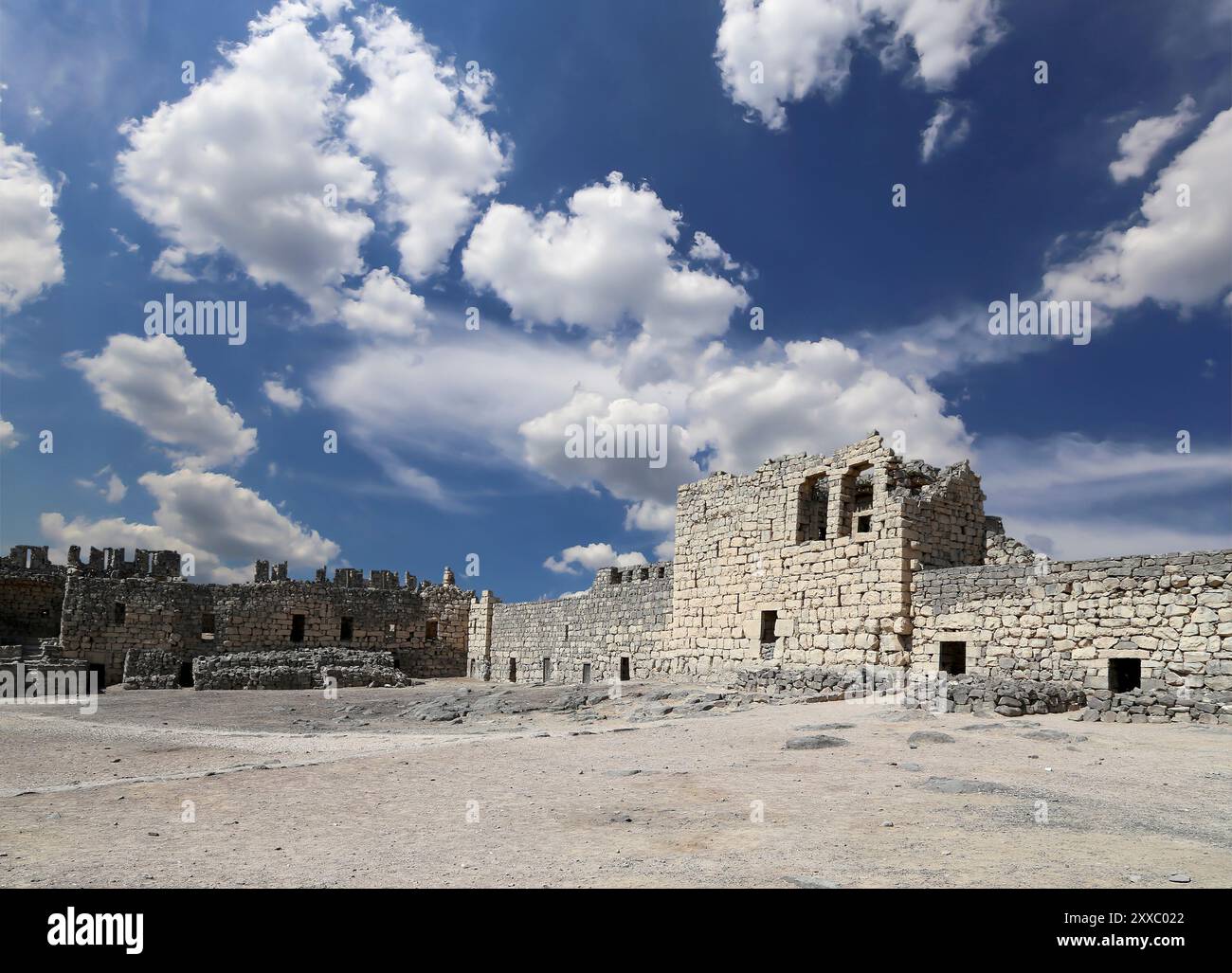 Ruins of Azraq Castle (Qasr al-Azraq) is a crusader castle (300AD ...