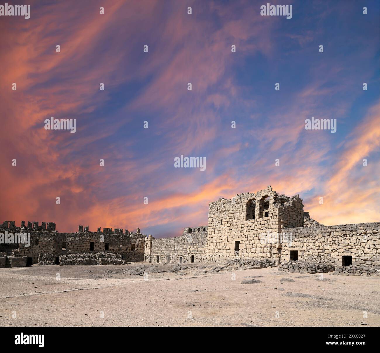 Ruins of Azraq Castle (Qasr al-Azraq) is a crusader castle (300AD ...