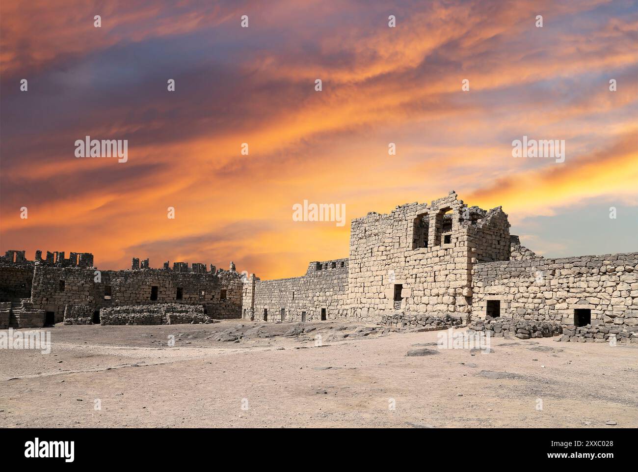 Ruins of Azraq Castle (Qasr al-Azraq) is a crusader castle (300AD ...