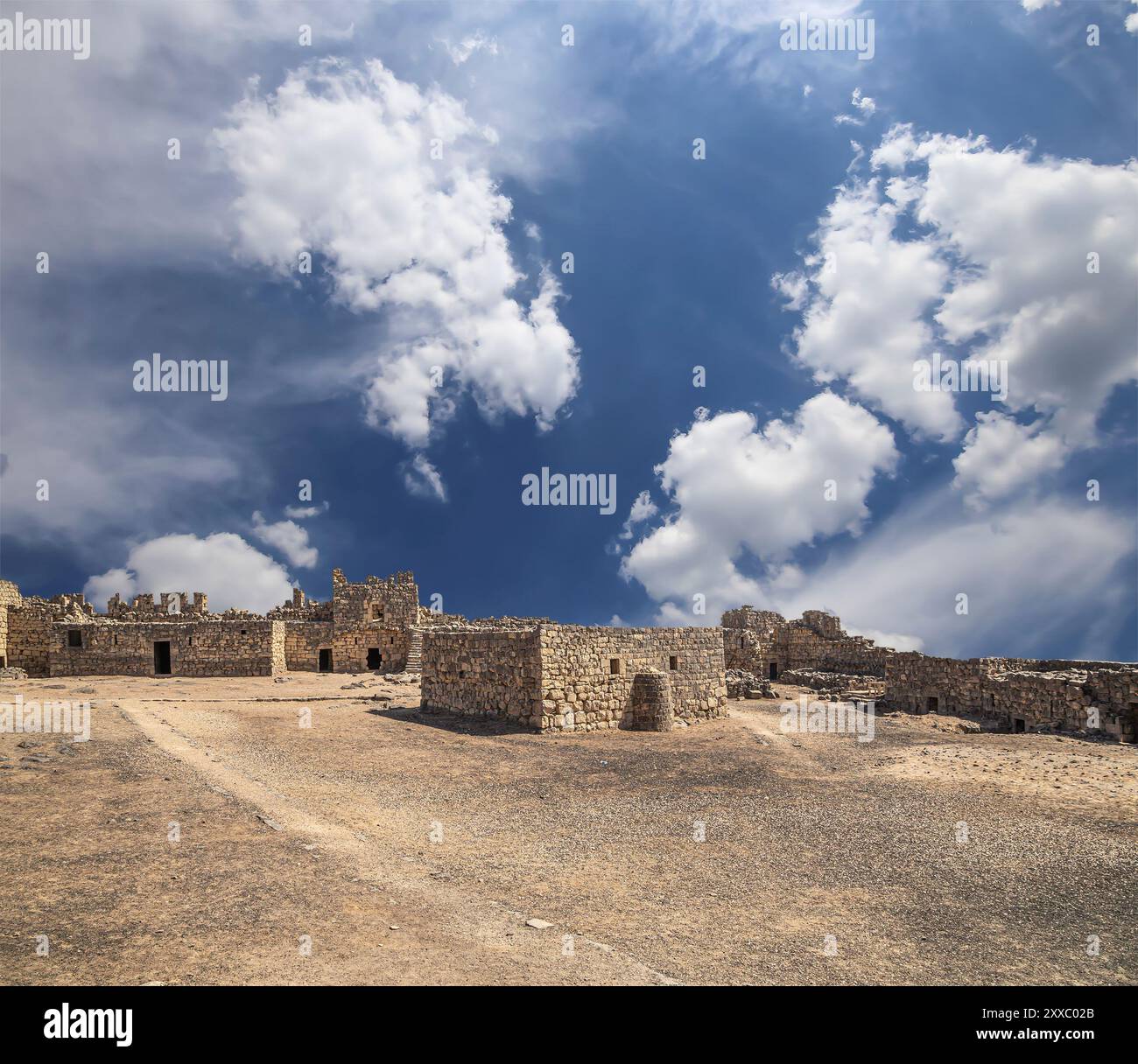 Ruins of Azraq Castle (Qasr al-Azraq) is a crusader castle (300AD ...