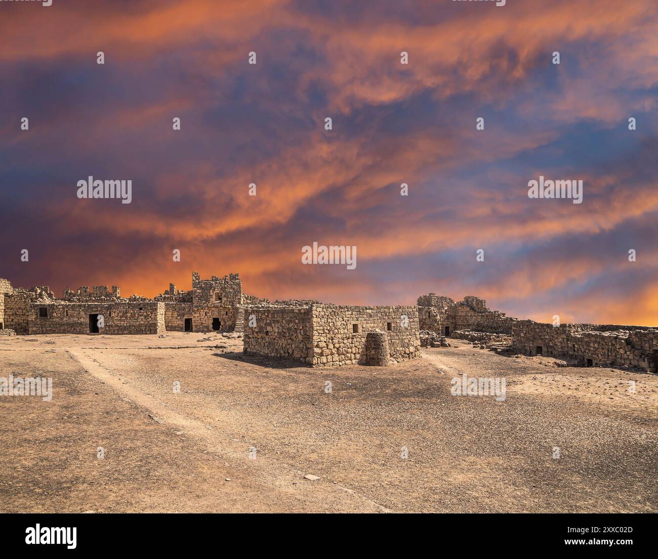 Ruins of Azraq Castle (Qasr al-Azraq) is a crusader castle (300AD ...